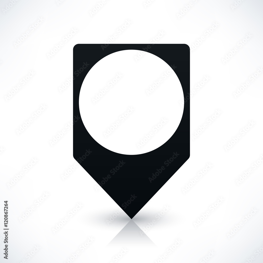 Black square map pins sign flat location icon Stock Vector | Adobe Stock