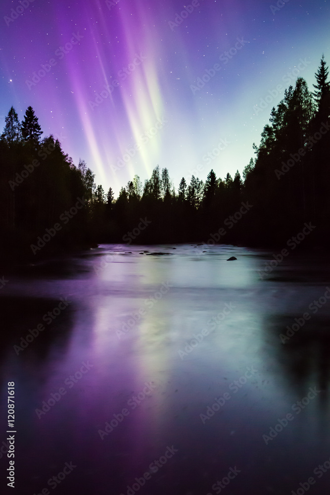 Colorful northern lights (Aurora borealis) in the sky Stock Photo ...
