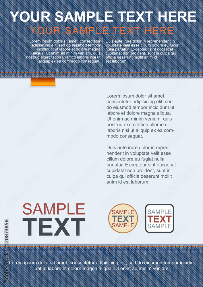 Denim Flyer Template Stock Vector | Adobe Stock
