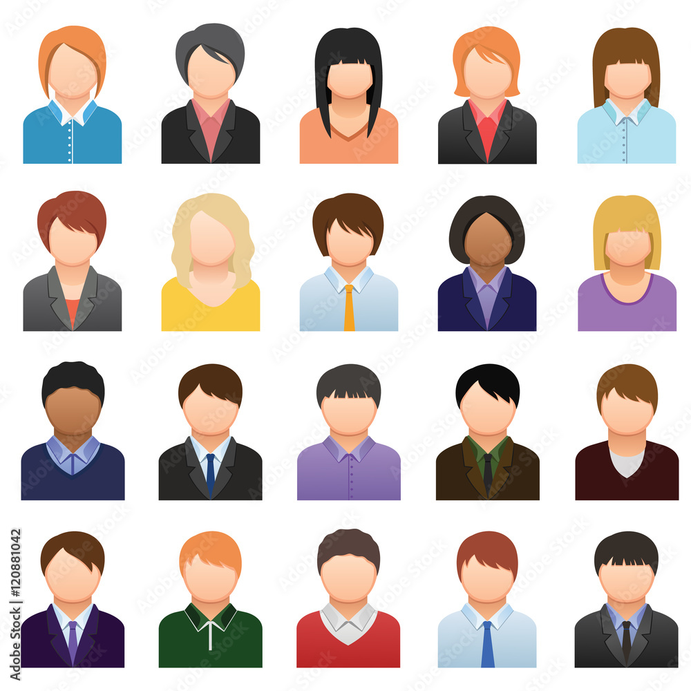 Business people color icons vector Stock Vector | Adobe Stock