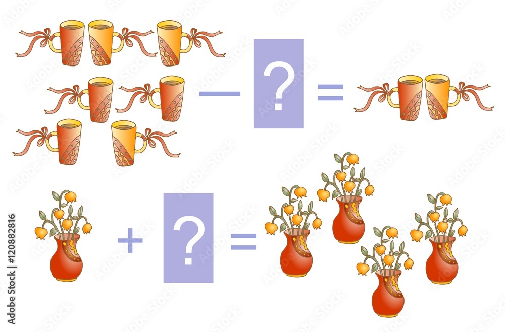 Educational game for children. Cartoon illustration of mathematical ...