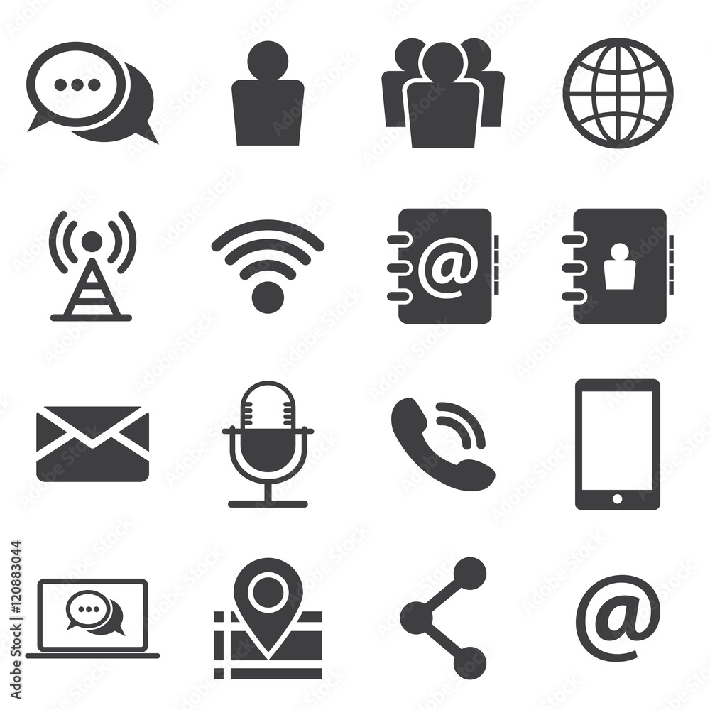 contact icon set Stock-Vektorgrafik | Adobe Stock