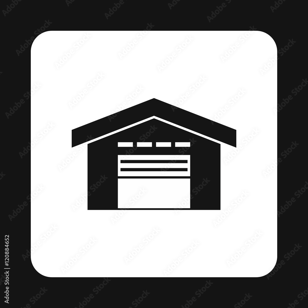 Warehouse icon in simple style isolated on white background. Storage ...