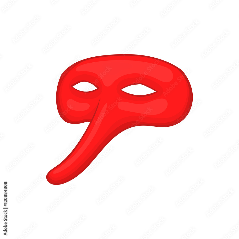 Plague doctor mask icon in cartoon style isolated on white background ...