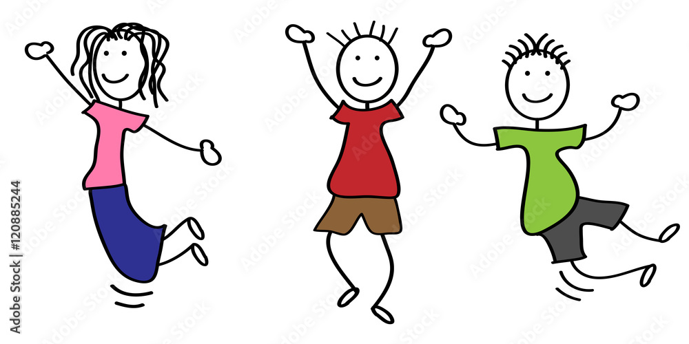 Freude Strichmännchen Stock Vector | Adobe Stock