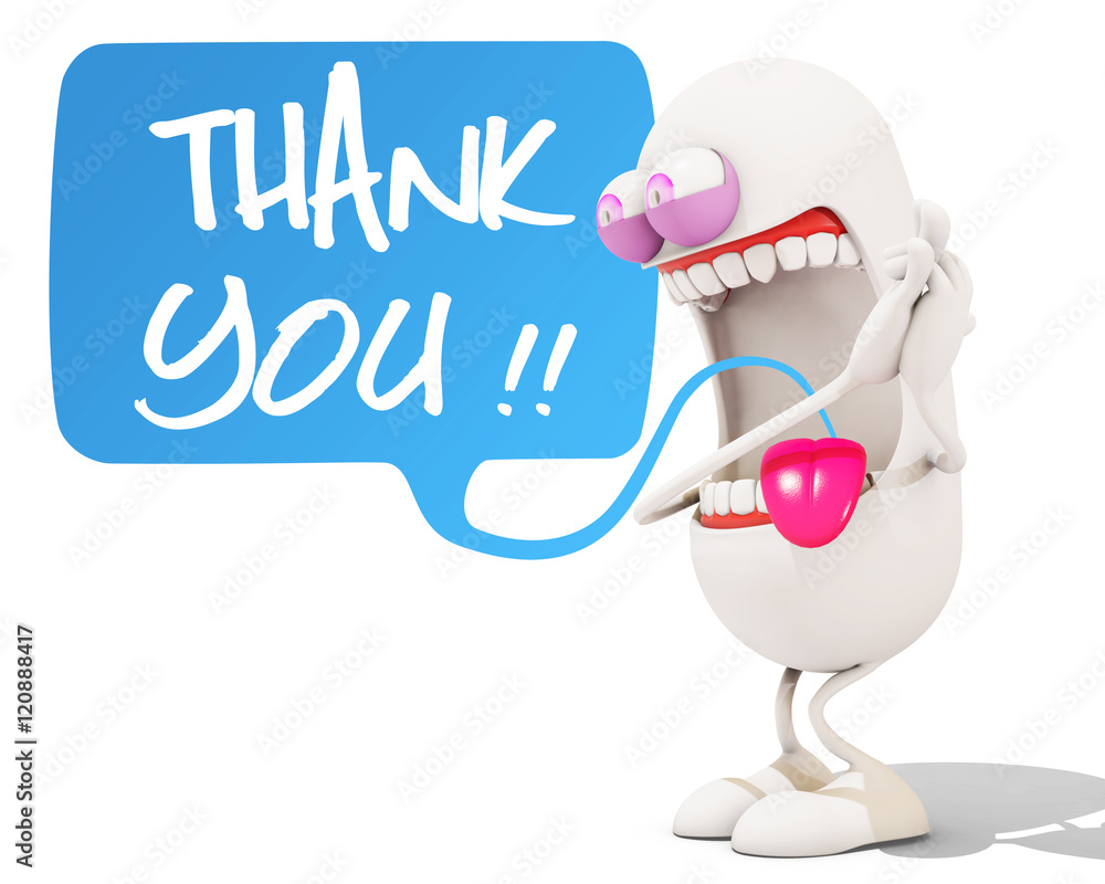 happy 3d cartoon character saying "thank you!", 3d rendering Stock ...