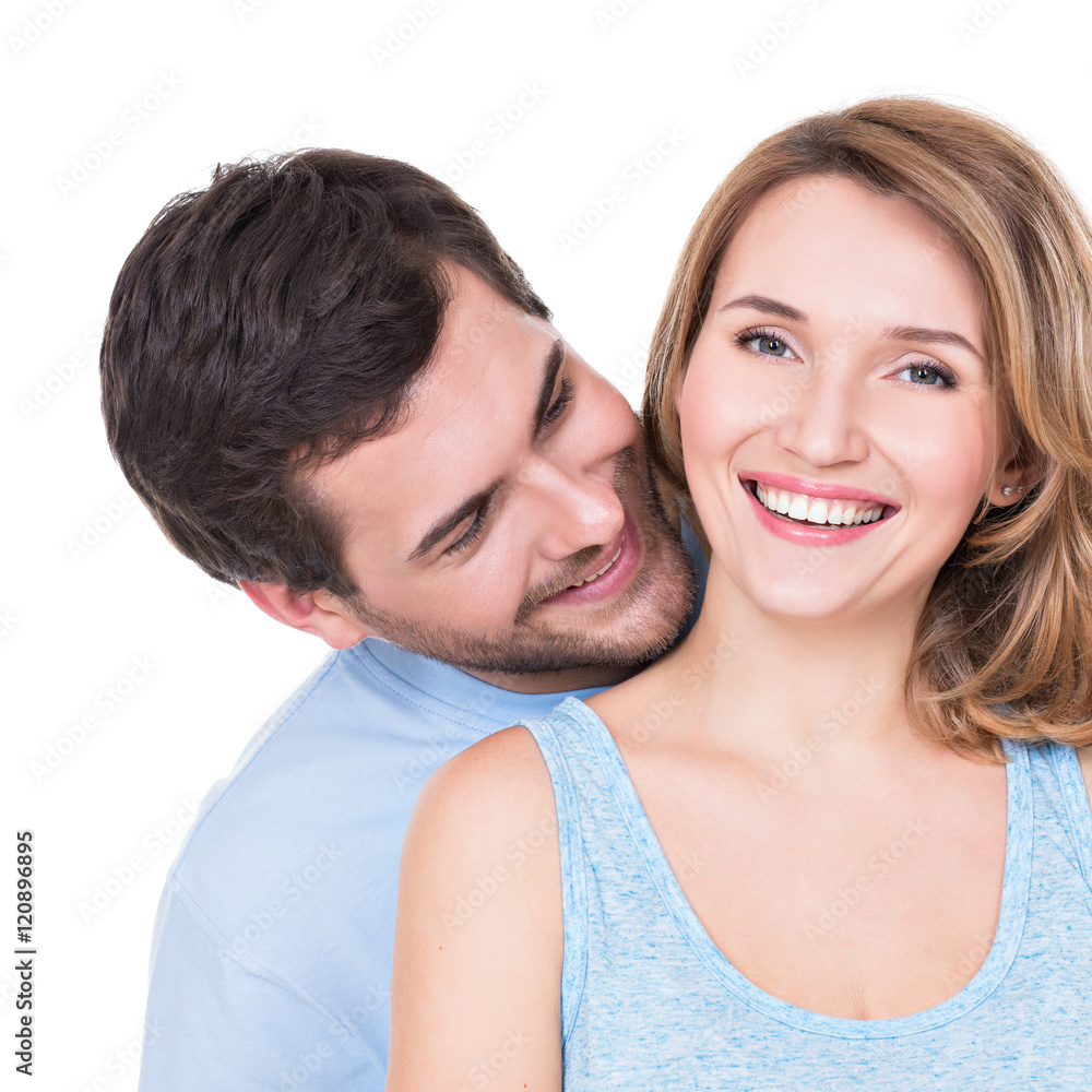 Closeup Portrait Of Beautiful Happy Couple Stock Foto Adobe Stock