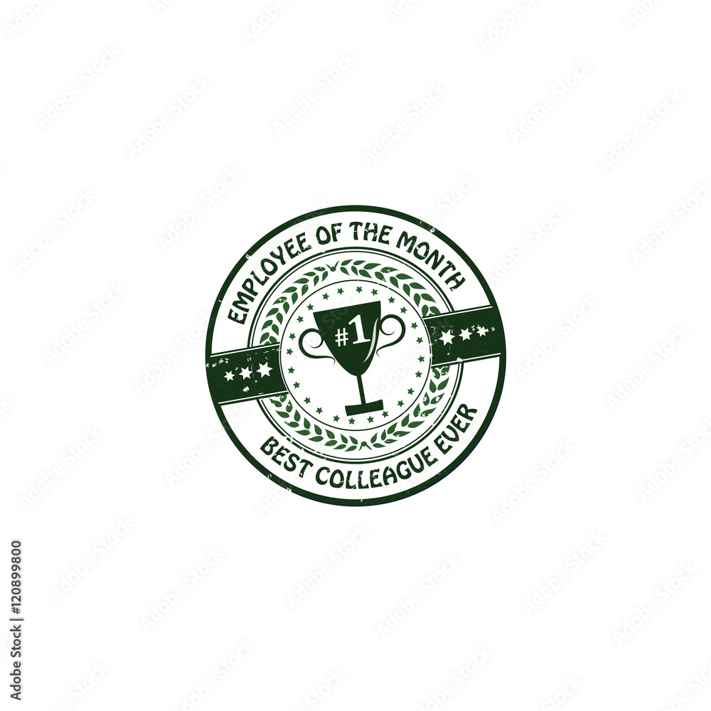 Employee of the month, best colleague ever - grunge sticker / label ...