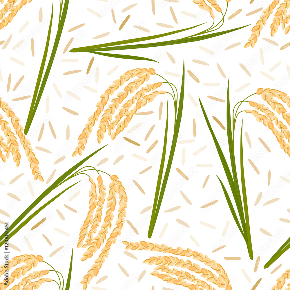 rice seamless pattern Stock Vector | Adobe Stock