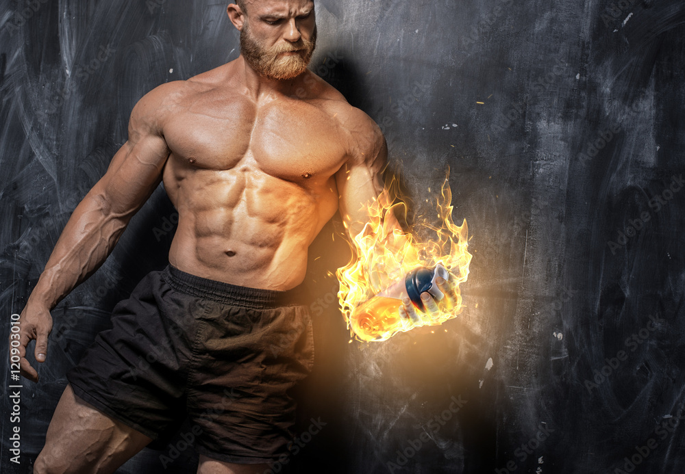 Handsome power athletic man bodybuilder. Stock Photo | Adobe Stock