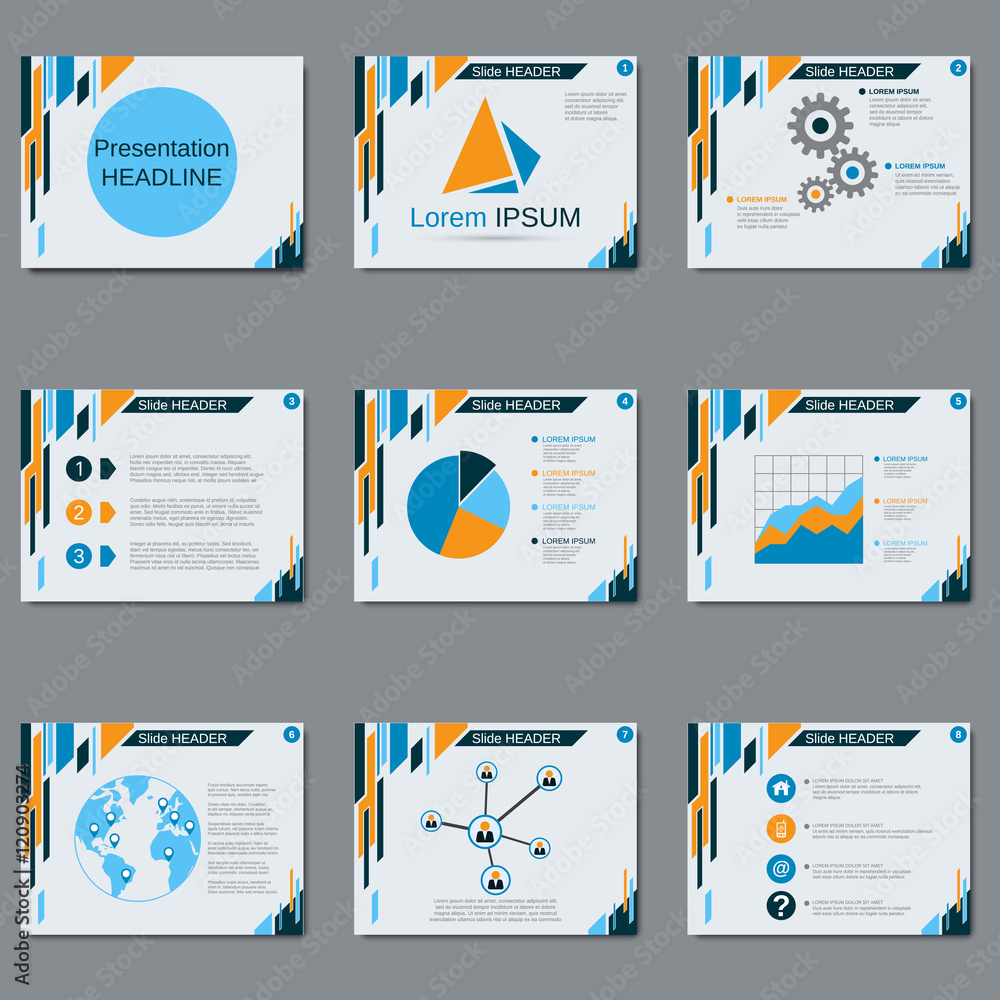 Professional business presentation, slide show vector design template ...