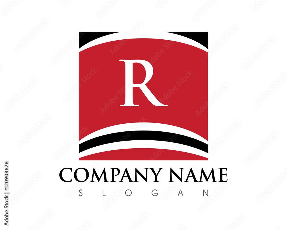 R Letter Square Logo Stock Vector | Adobe Stock