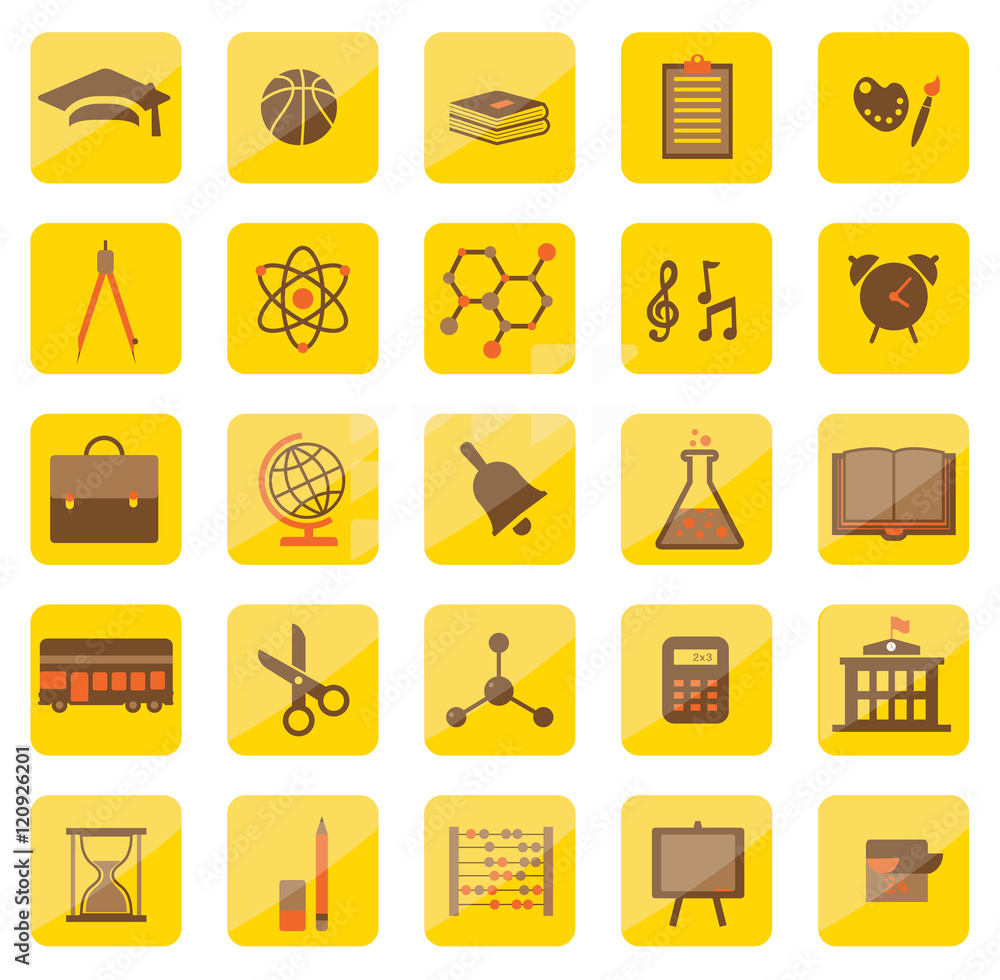 Set of school pictograms Stock Vector | Adobe Stock