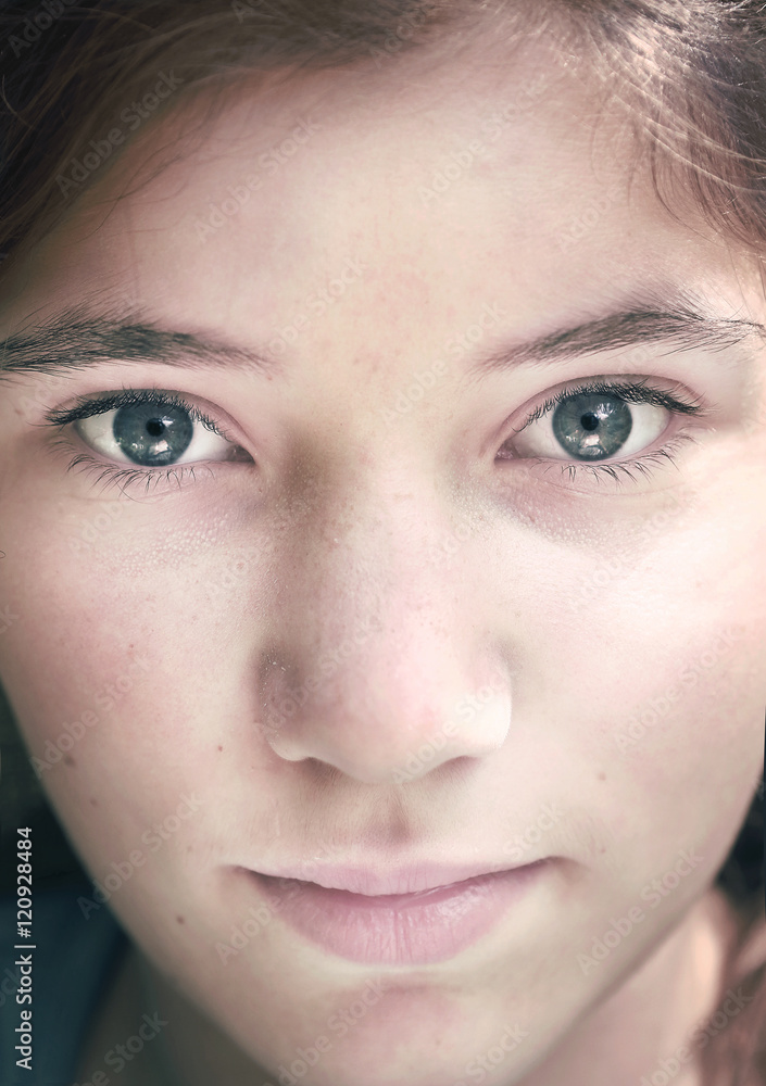 teen girl close up face portrait Stock Photo | Adobe Stock