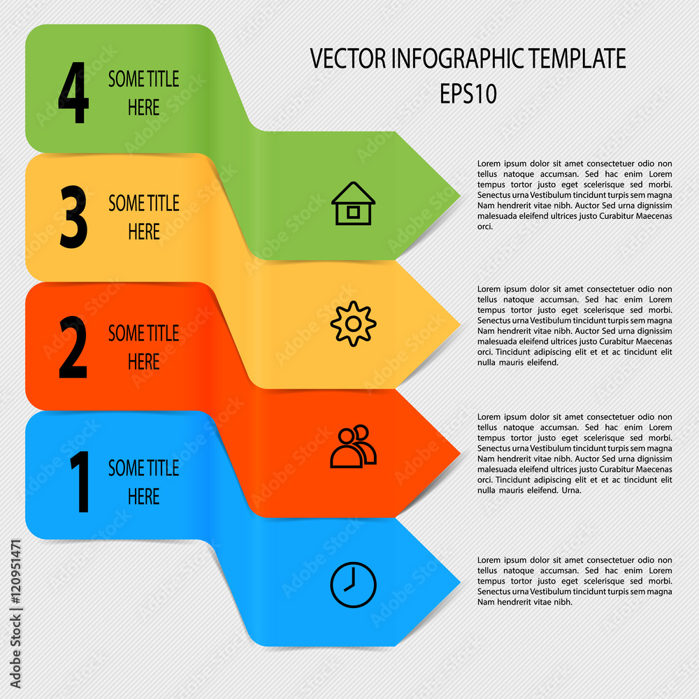 Four steps timeline objects Stock Vector | Adobe Stock