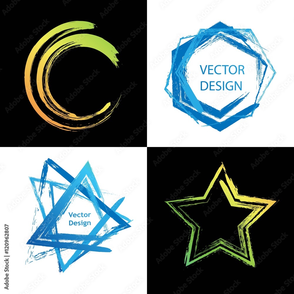 Collection of different geometric shapes for logo, label, branding ...