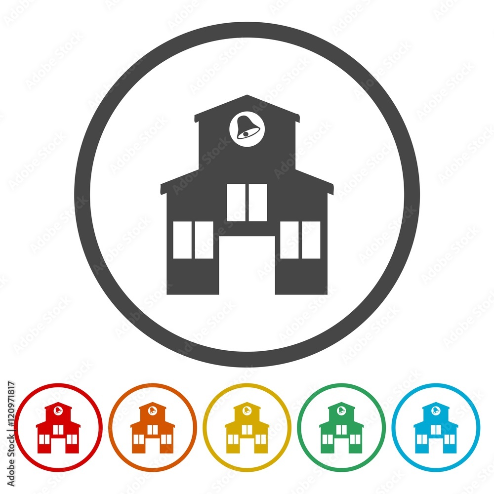 School building icon. Stock Vector | Adobe Stock