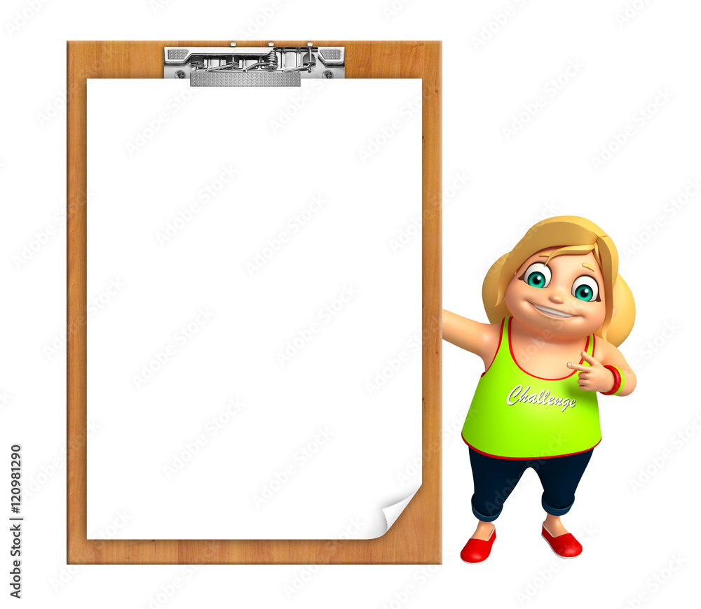 kid girl with Exam pad Stock Illustration | Adobe Stock