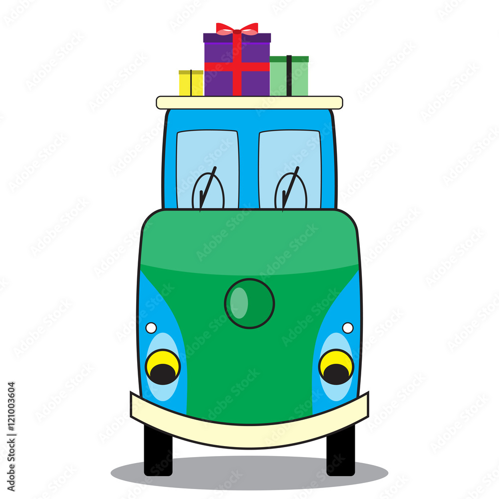 Cartoon cart with gifts box Stock Vector | Adobe Stock