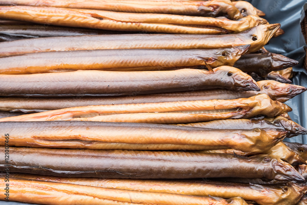 Smoked eels / Delicious healthy smoked fish prepared and ready to eat ...