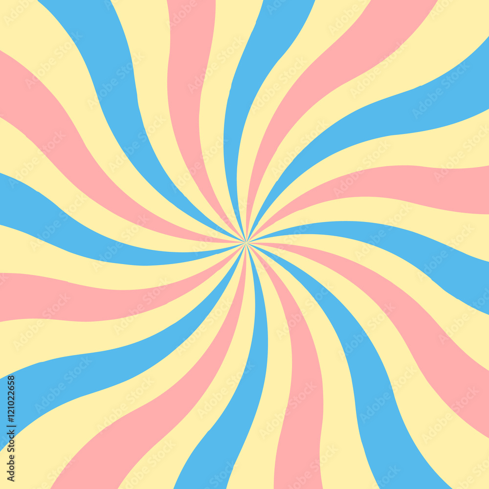 Retro sunburst background, Retro background inspired by 60s, candy ...