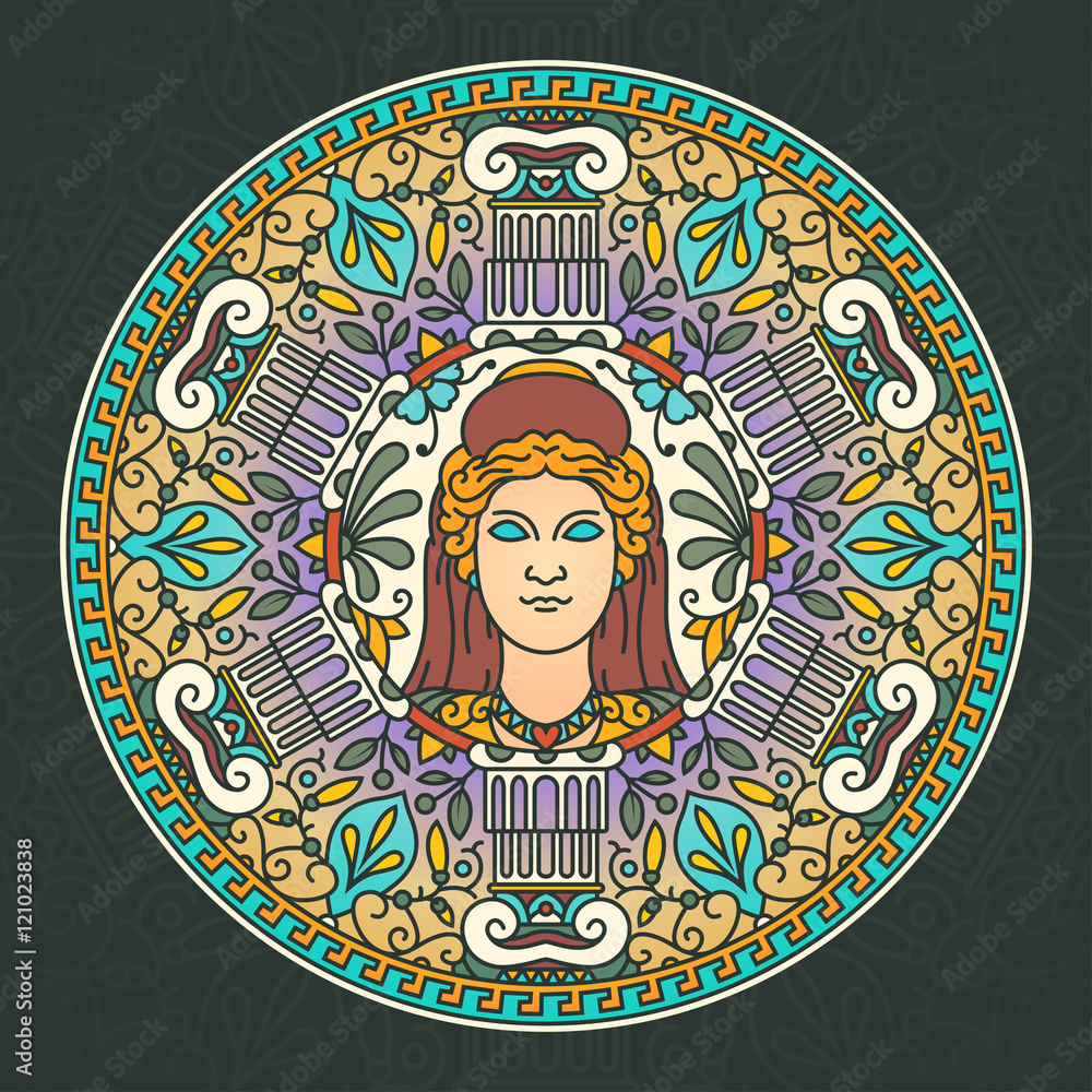 Greek Ancient Civilization Mandala Stock Vector | Adobe Stock