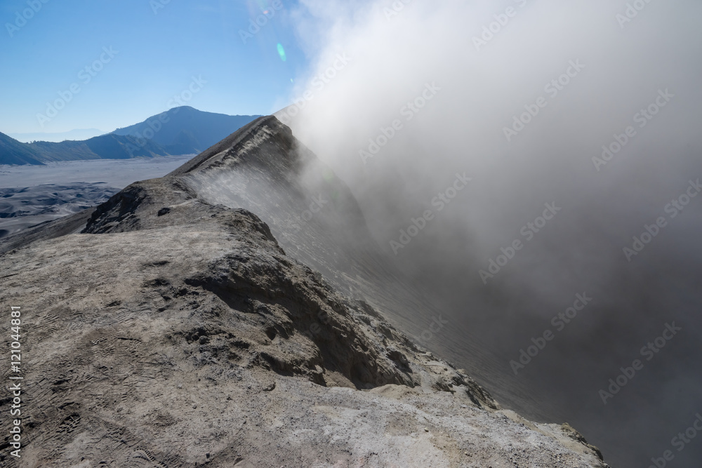 Sunrise at Mount Bromo volcano, the magnificent view of Mt. Brom Stock ...