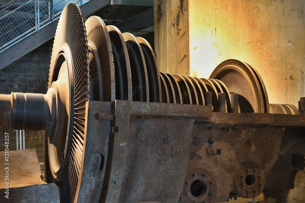 Detailed Picture of the rotor of steam turbine for coal electric power ...