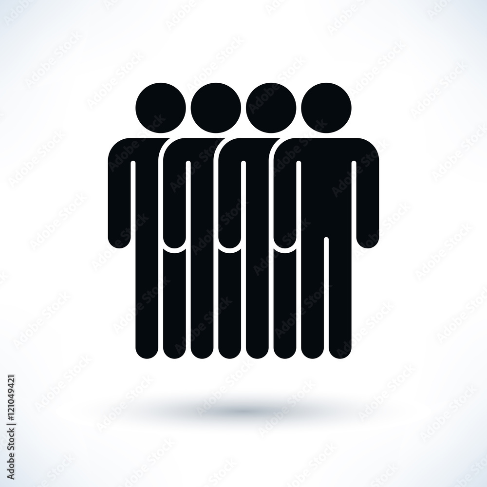 Black four people man figure with drop shadow Stock Vector | Adobe Stock