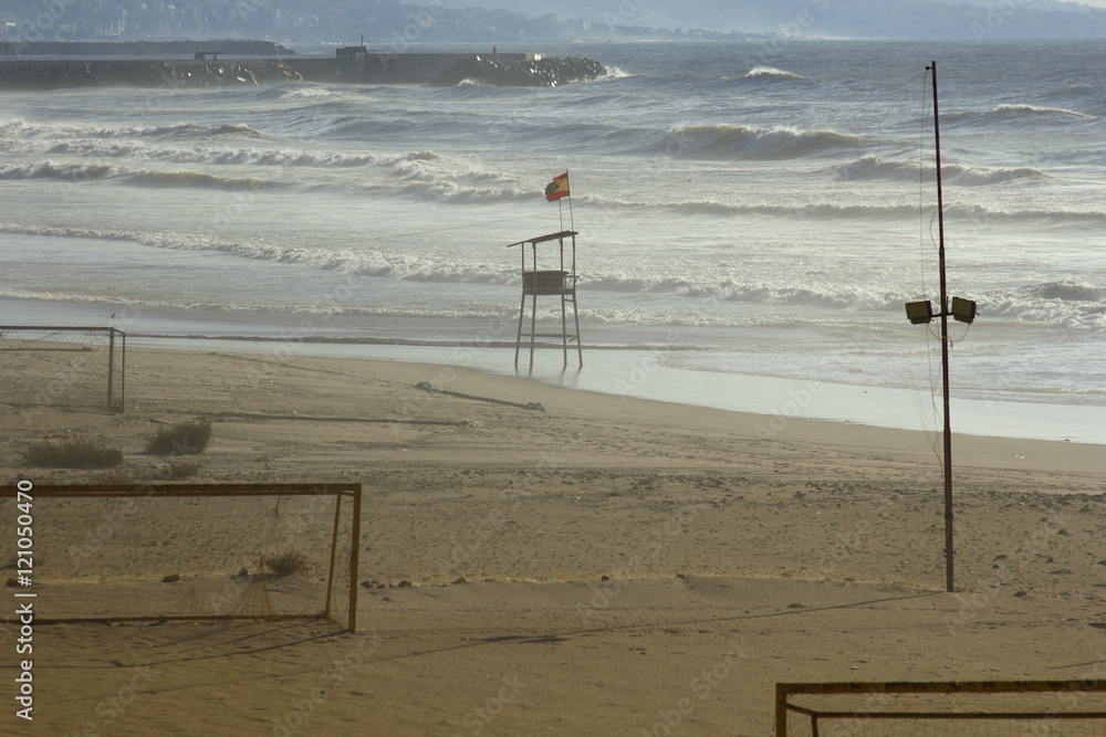 Ramlet al-Baida Beach, Beirut, Lebanon. Public beach in Beirut, Lebanon ...