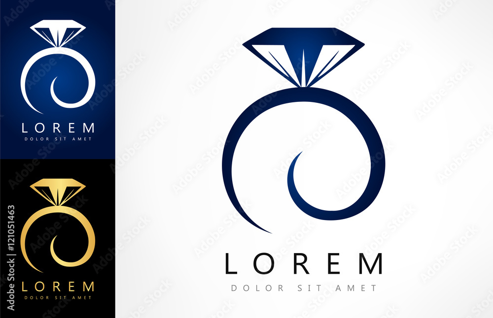 Wedding ring vector logo Stock Vector | Adobe Stock