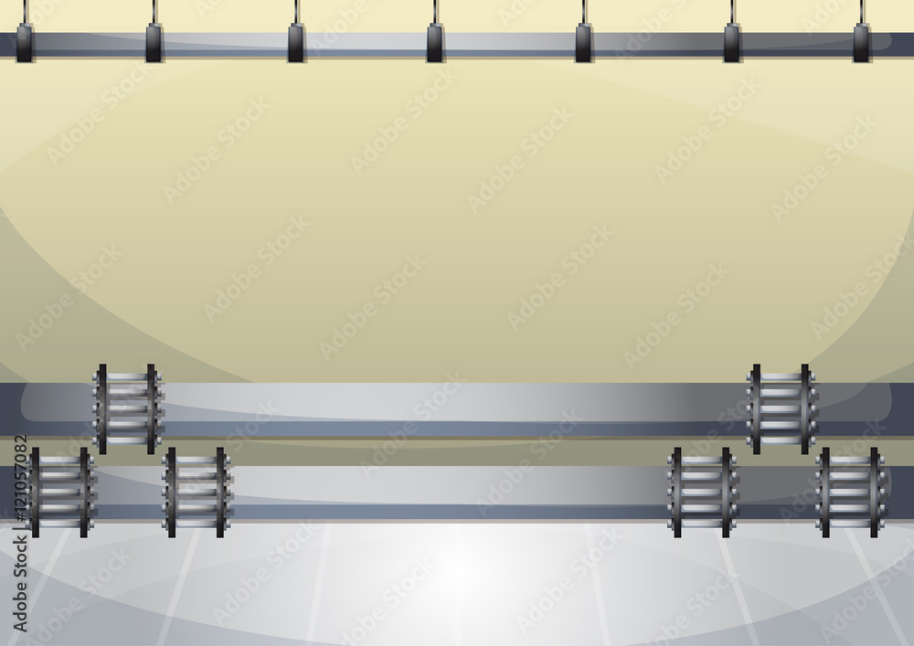 cartoon vector illustration water pipe wall with separated layers in 2d ...