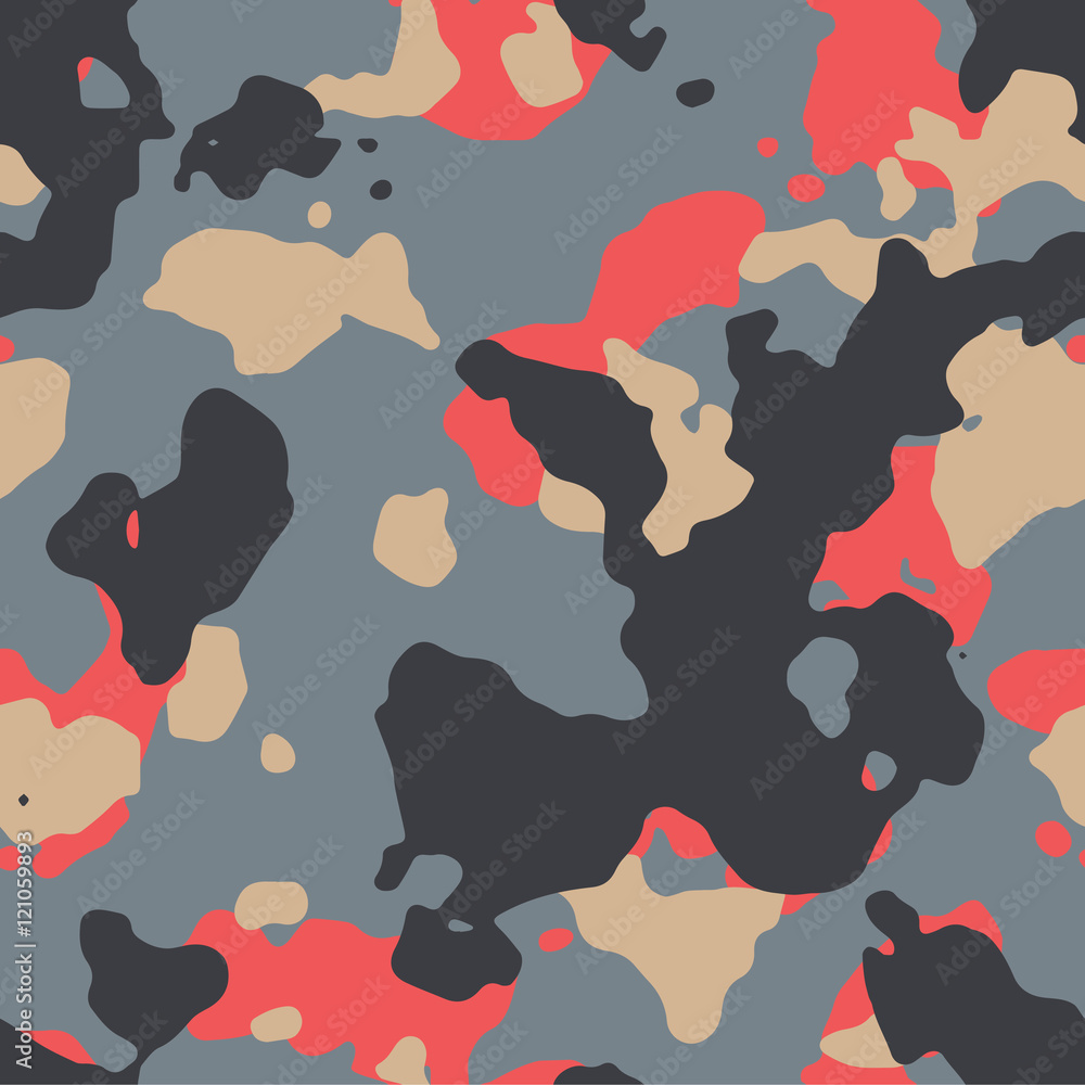 Seamless blue and red fashion camo pattern vector Stock Vector | Adobe ...