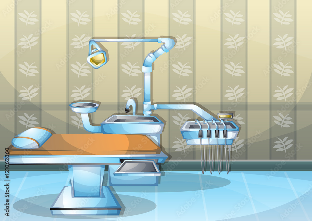 cartoon vector illustration interior surgery operation room with ...