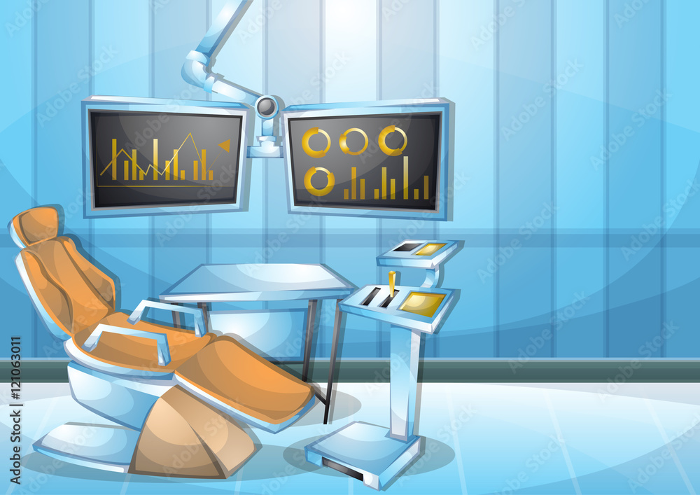 cartoon vector illustration interior surgery operation room with ...