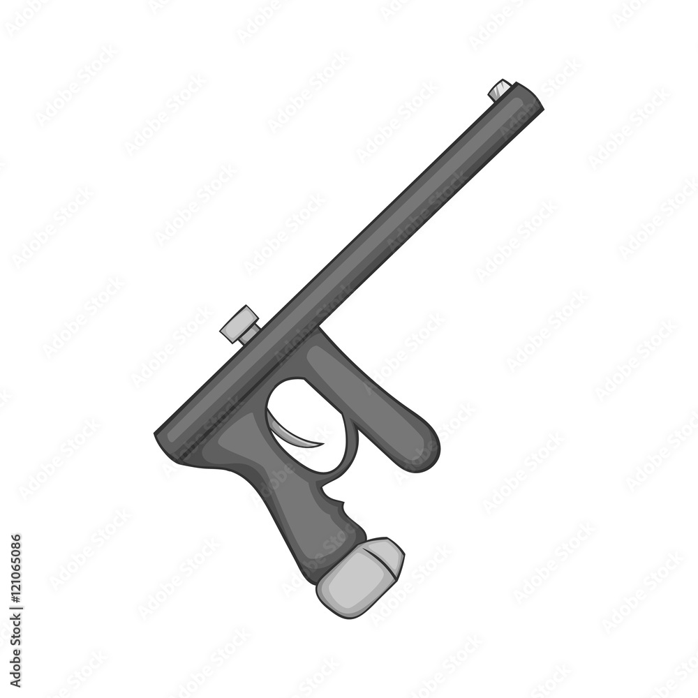 Paintball gun icon in black monochrome style on a white background ...