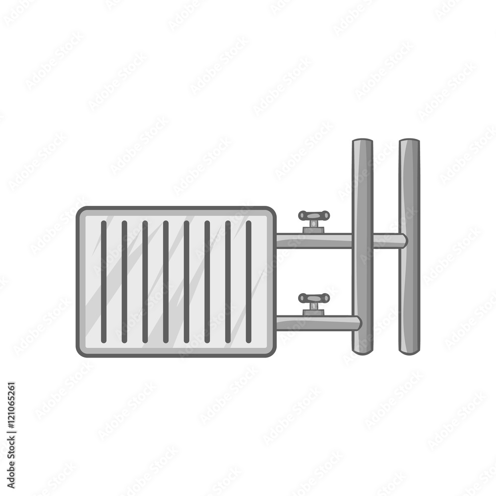 Heating battery icon in black monochrome style isolated on white ...