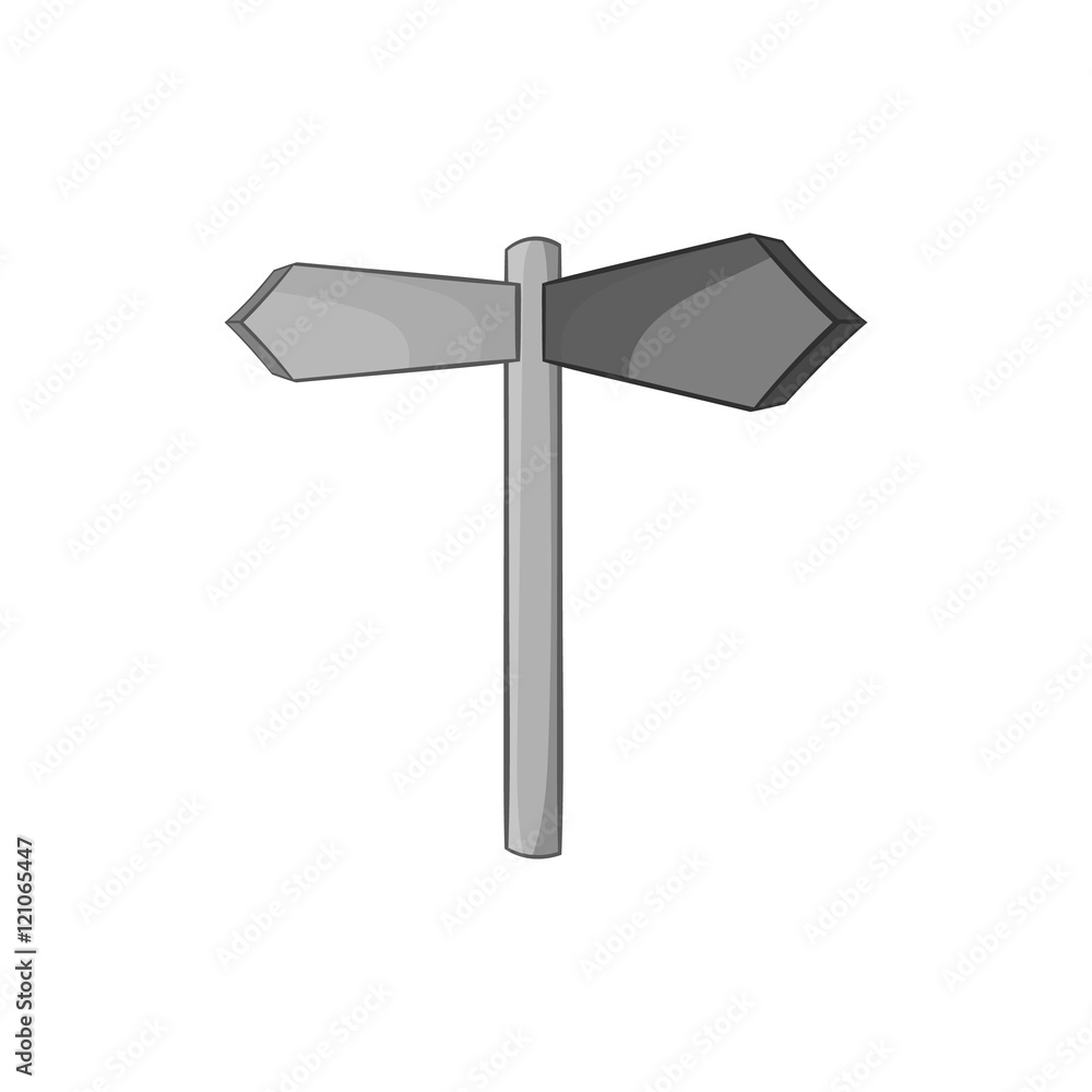 Signpost Icon In Black Monochrome Style Isolated On White Background Travel And Navigation