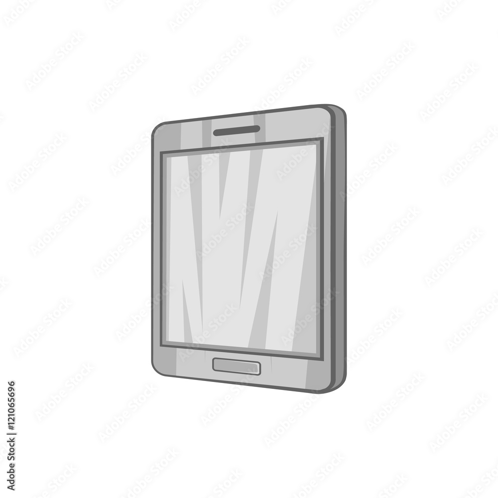 Tablet icon in black monochrome style isolated on white background ...