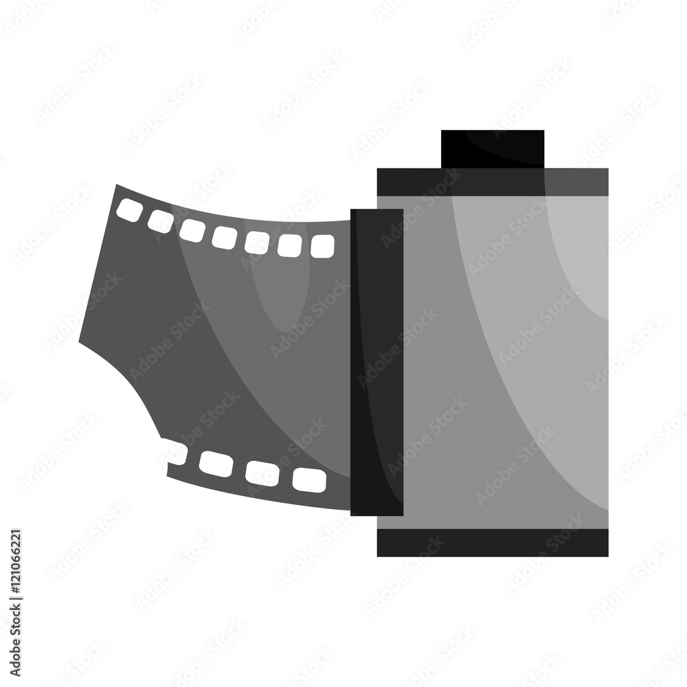 Film icon in black monochrome style isolated on white background ...