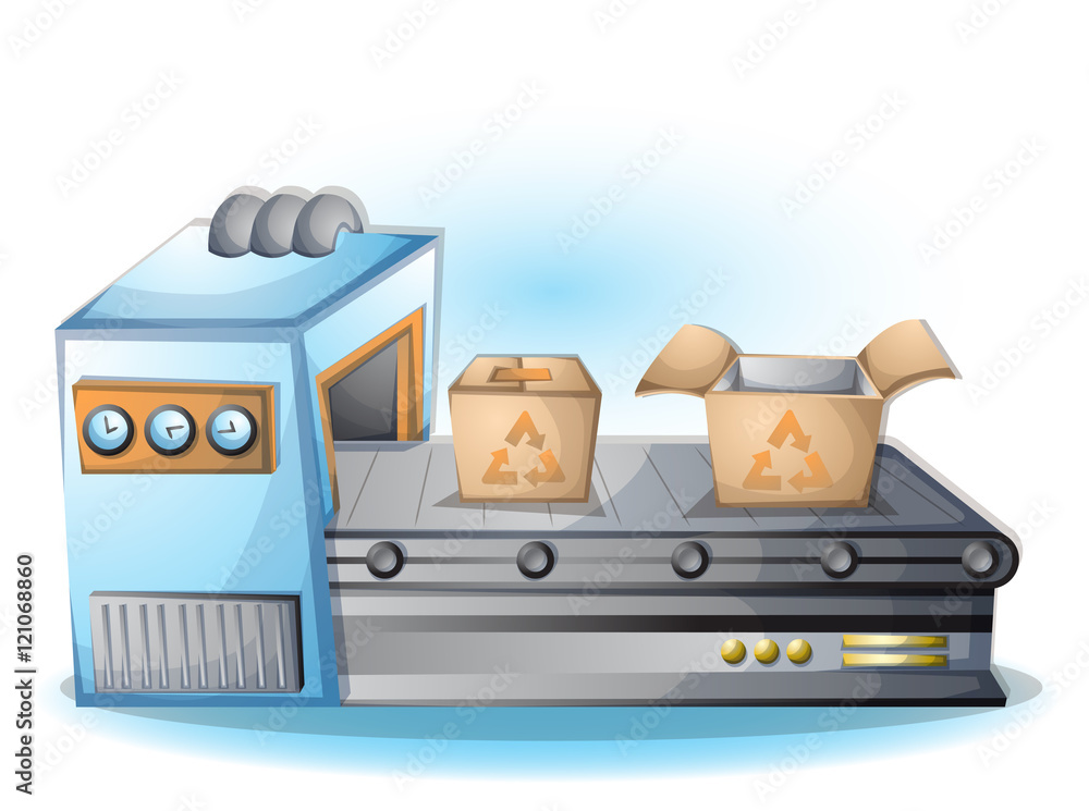 cartoon vector illustration interior factory room with separated layers ...