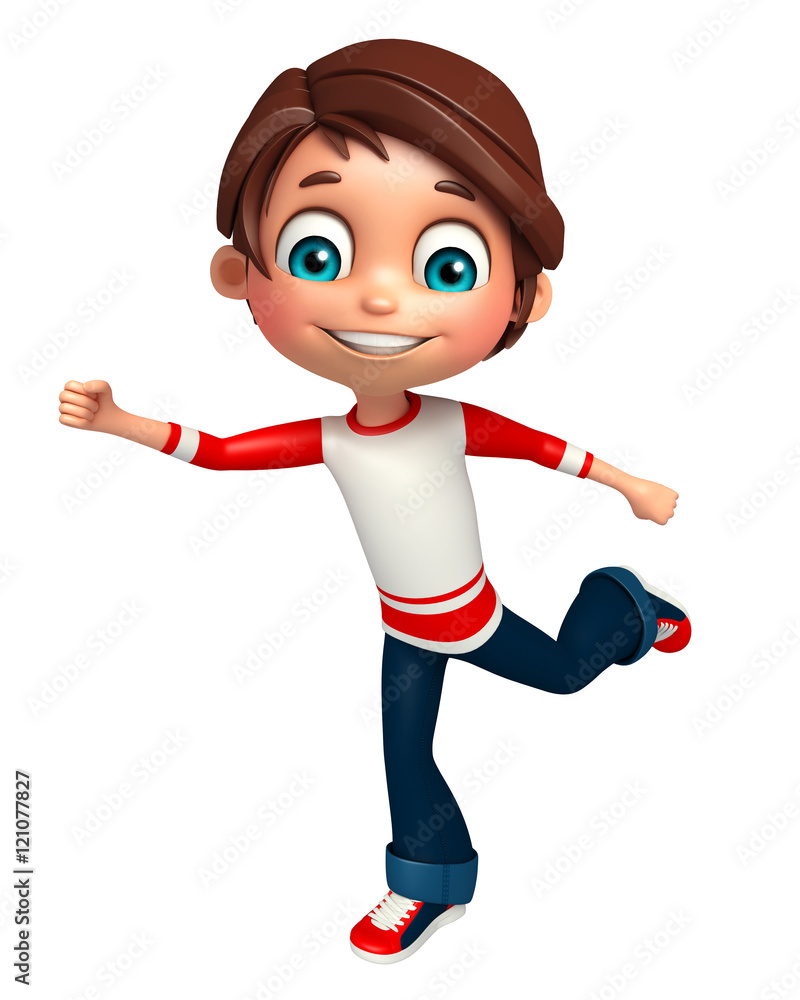 Kid boy with Running pose Stock Illustration | Adobe Stock