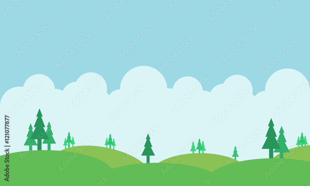 Silhouette of hill and beautiful sky landscape Stock Vector | Adobe Stock
