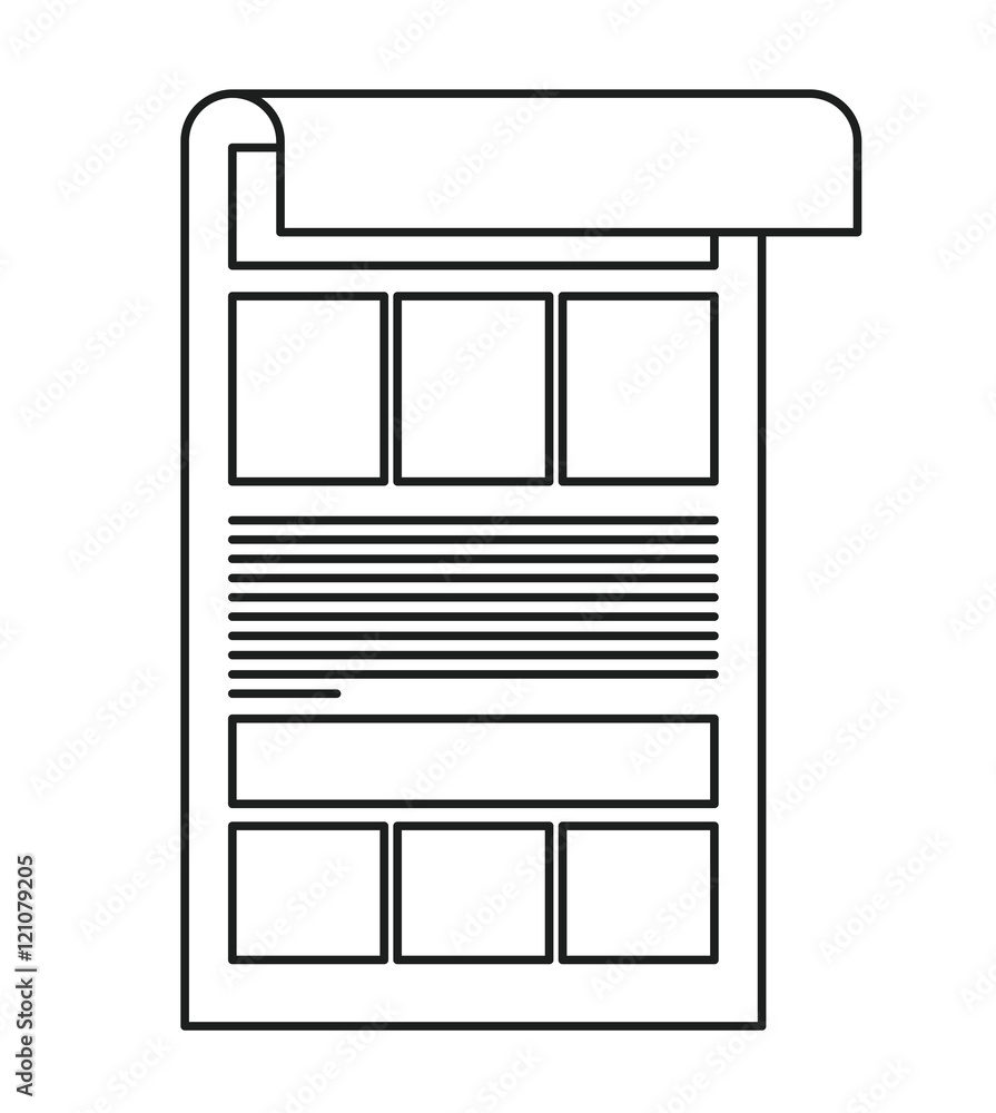 Piece of paper icon. Document data and information theme. Isolated ...