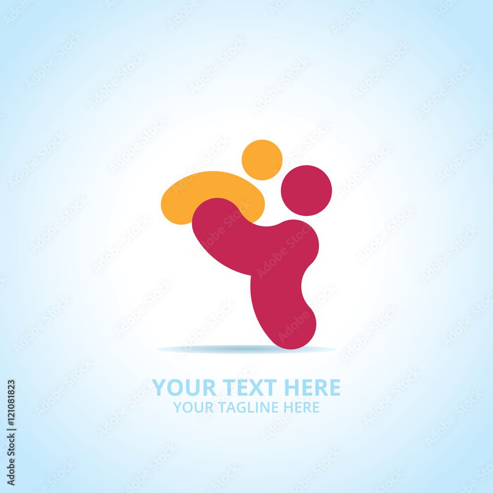 Abstract family logo, design concept, emblem, icon, flat logotype ...