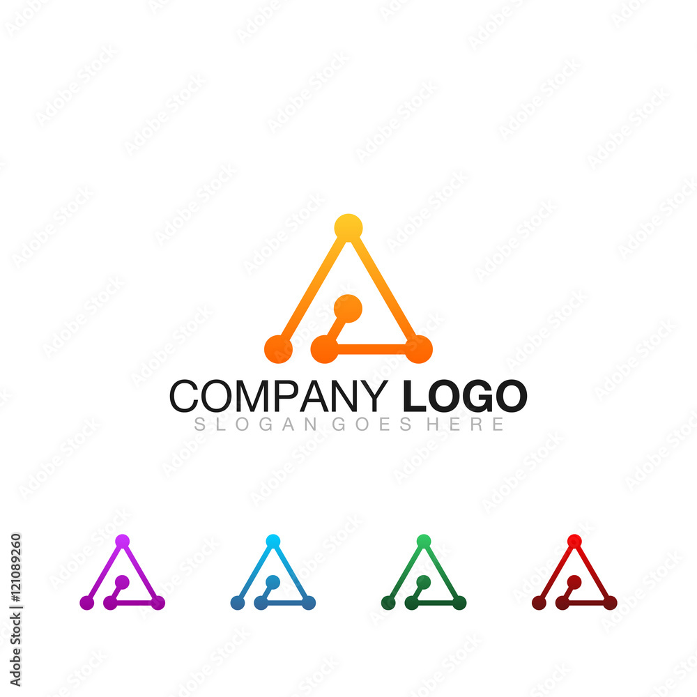Simple Modern Triangle Logo Vector Image Icon Corporate Company Stock ...