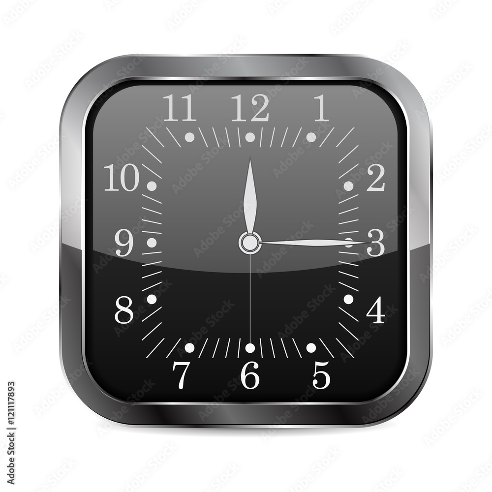 Black square clock Stock Vector | Adobe Stock