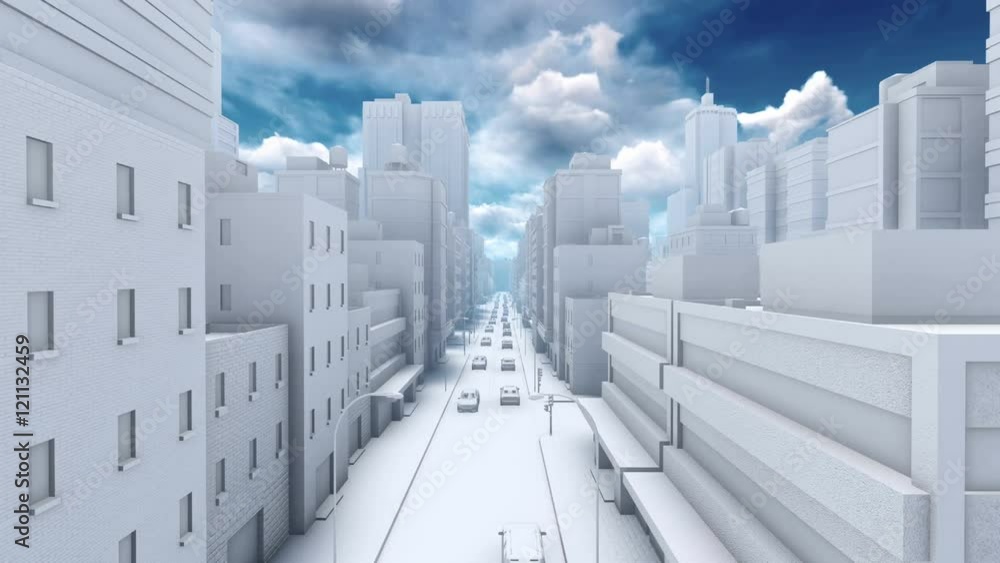 Video „Abstract white modern city downtown looking as architectural ...