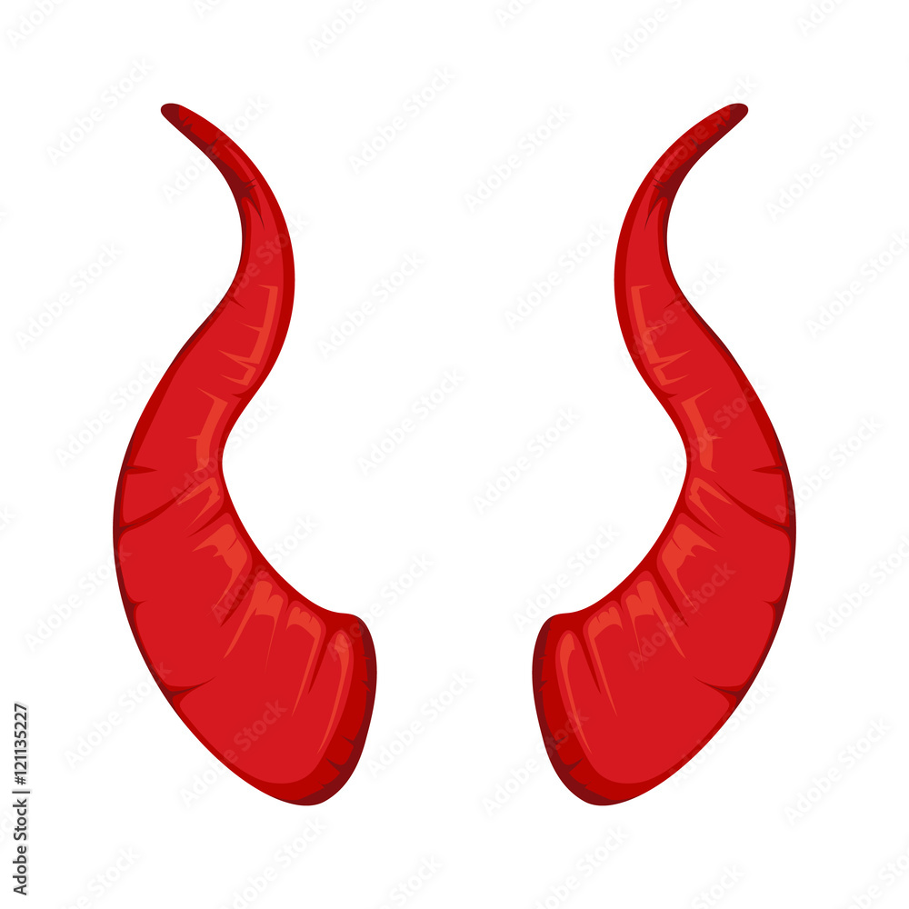 vector illustration of red Devil horns Stock Vector | Adobe Stock