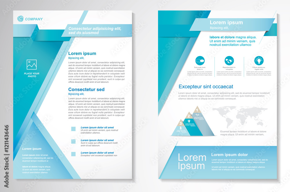 Vector Brochure Flyer design Layout template, size A4, Front page and ...